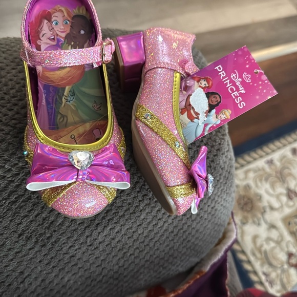 Disney | Shoes | Disney Pink And Gold Glitter Princess Dress Shoes ...